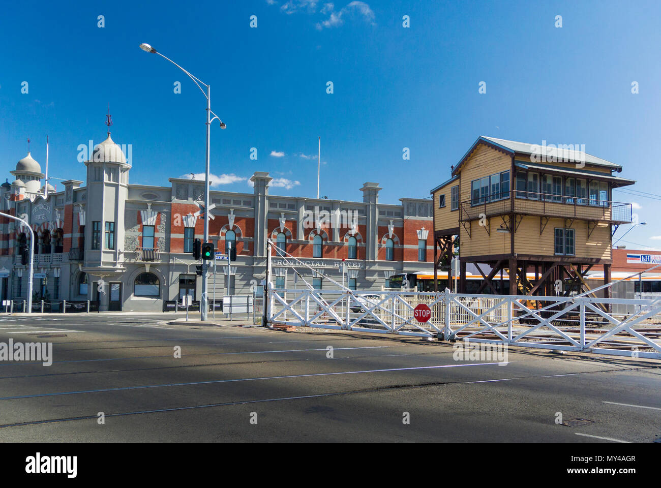 Railway crossing gates hi-res stock photography and images - Alamy