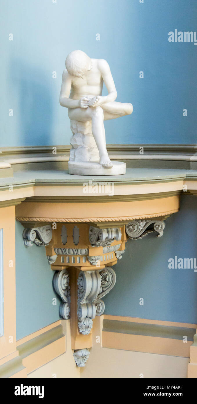Marble Statue of the "Boy with the Thorn in his Foot" in the town hall ...
