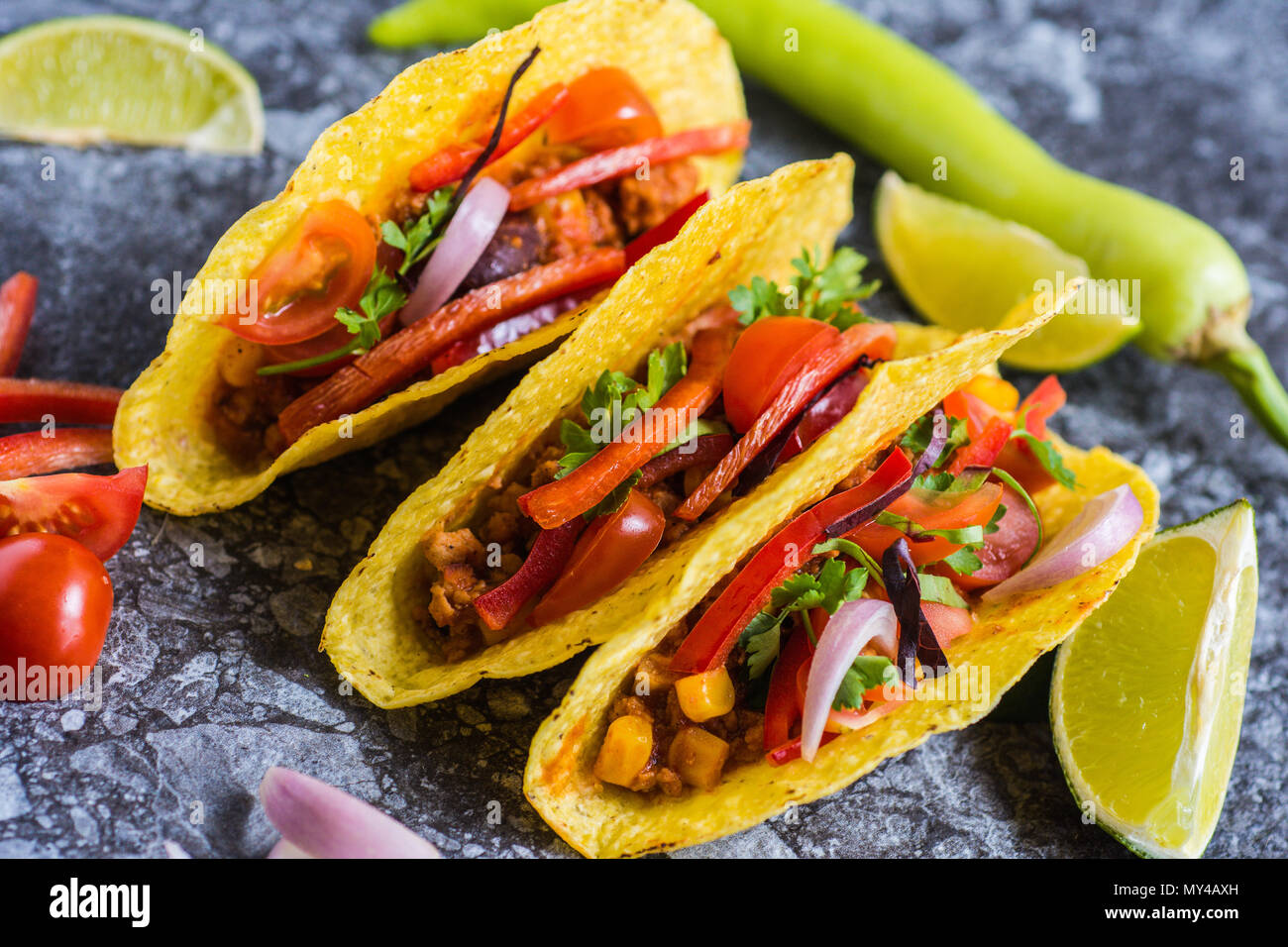 Vegetable tacos tortilla fresh hi-res stock photography and images - Alamy