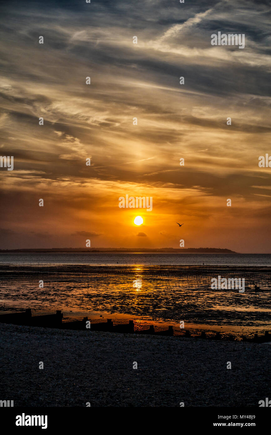 Whitstable Sunset,Isle of Sheppey,on,Horizon,Oyster Frames,Kent,Coast ...