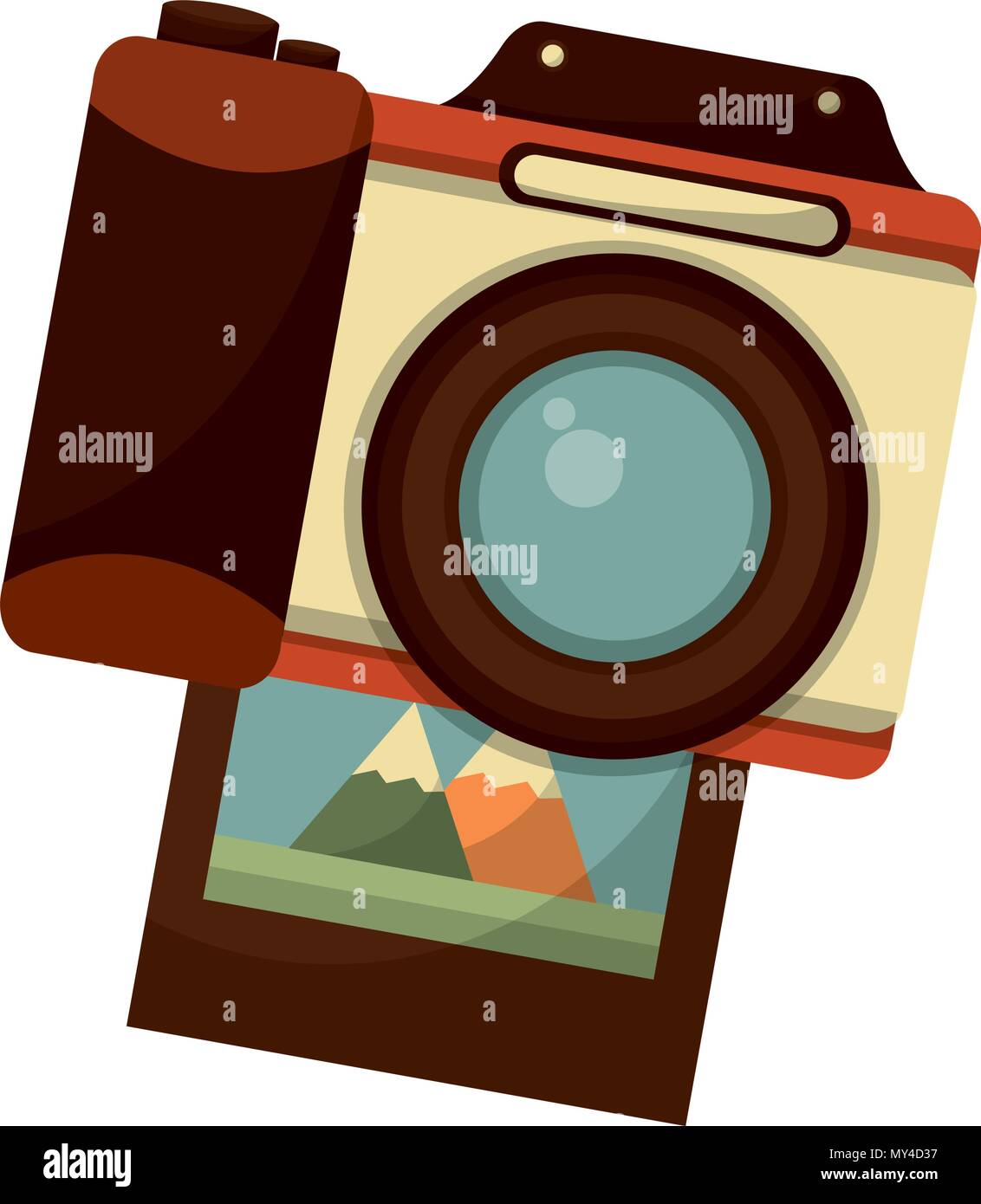 retro camera with picture photographic icon vector illustration design ...