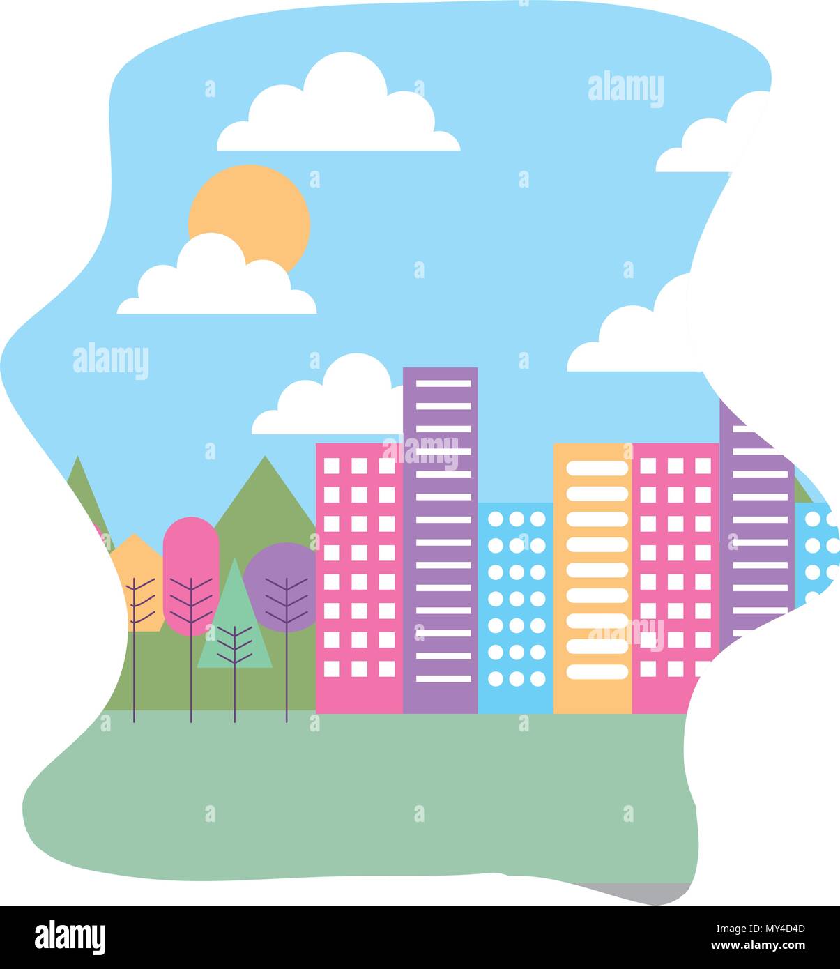 park landscape scene icon vector illustration design Stock Vector Image ...