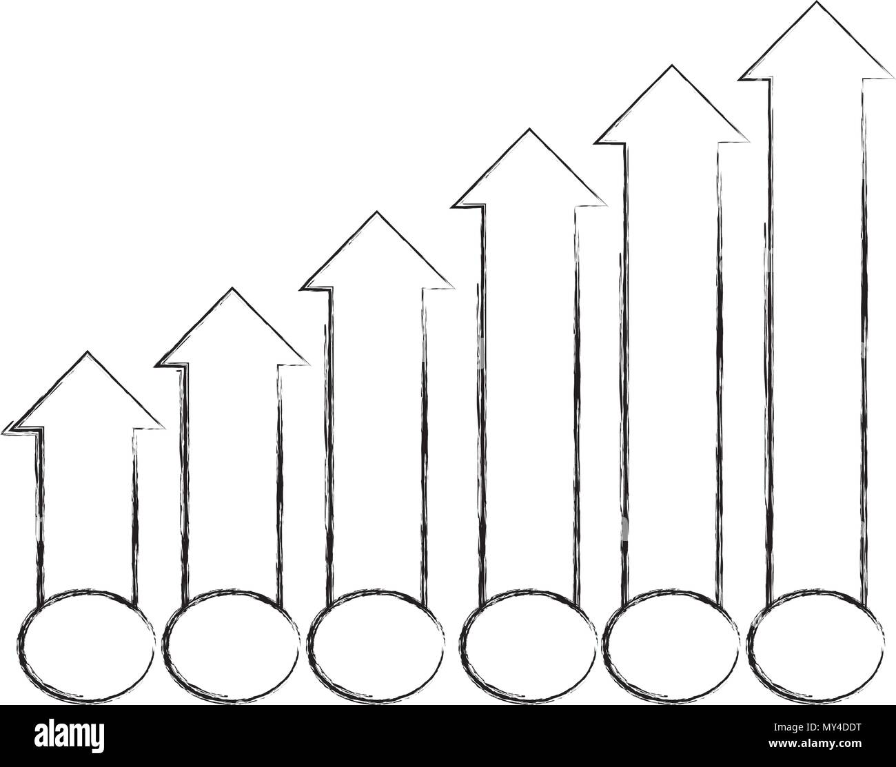 Infographic with graph arrows Black and White Stock Photos & Images - Alamy