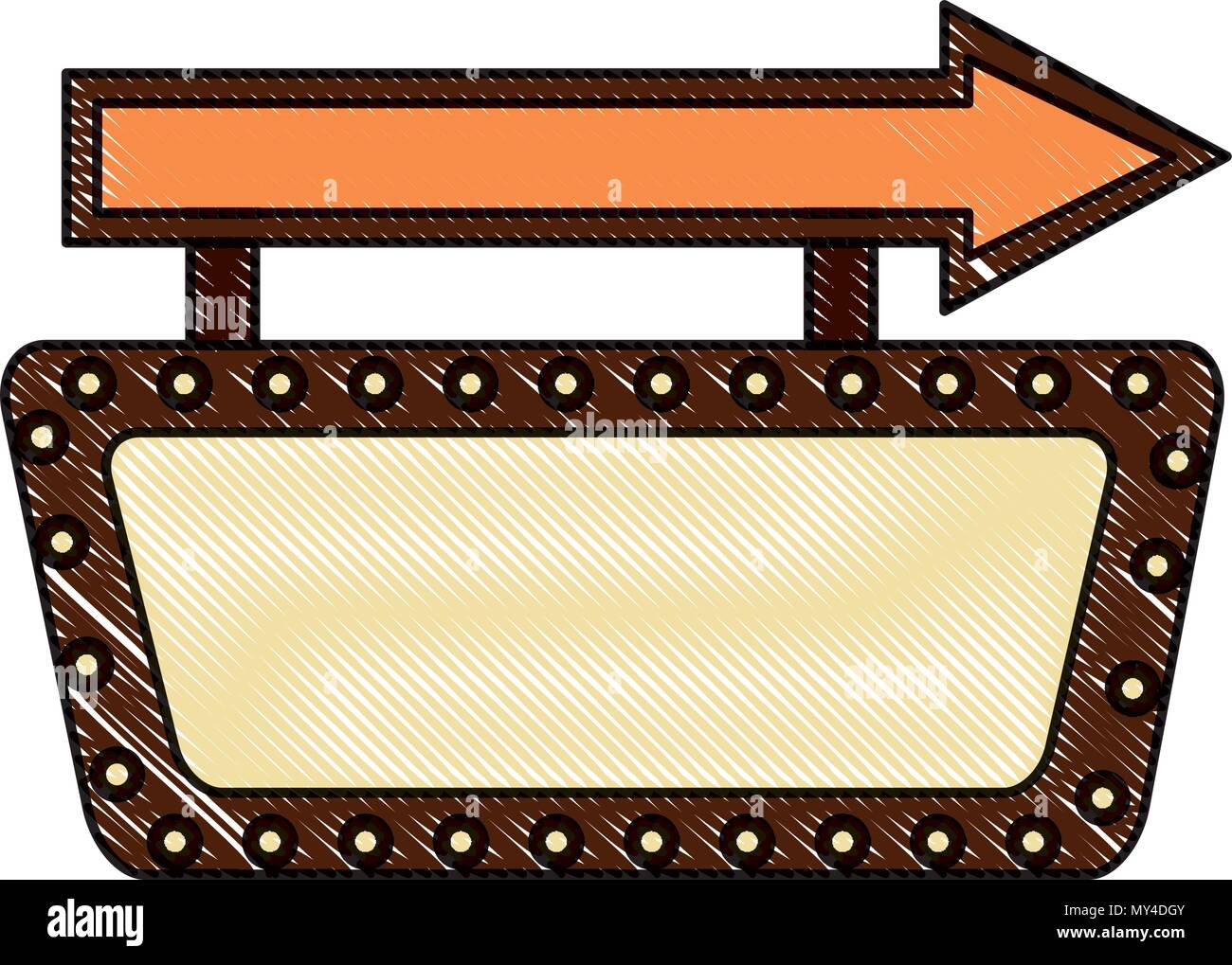 billboard with light arrow direction retro vintage vector illustration ...