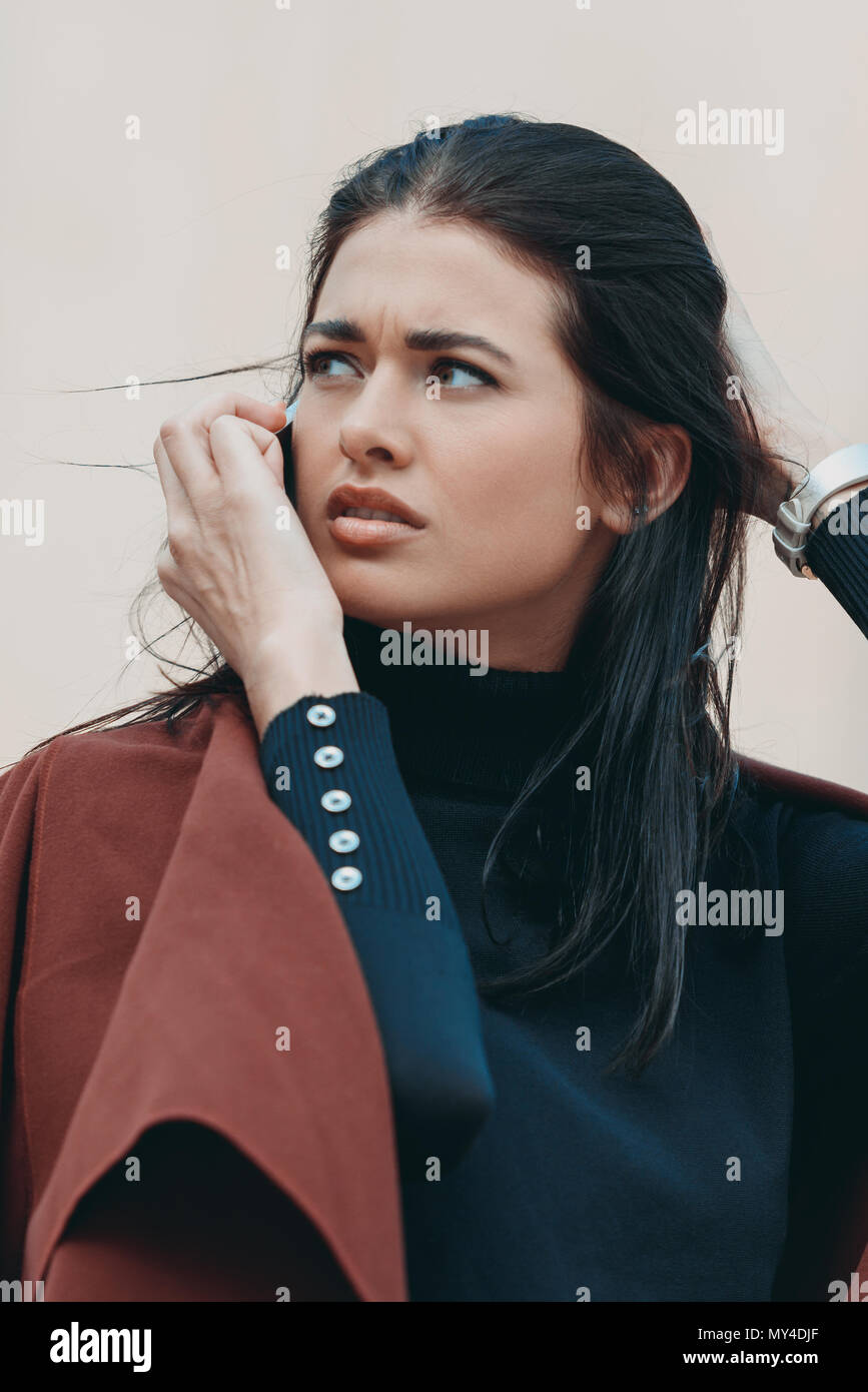 Serious woman talking hi-res stock photography and images - Alamy
