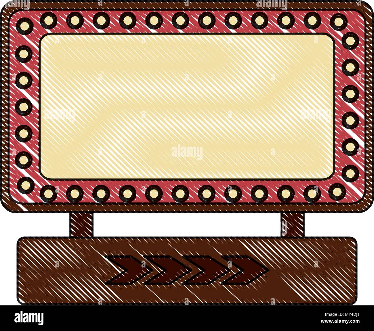 billboard with light arrow direction retro vintage vector illustration ...