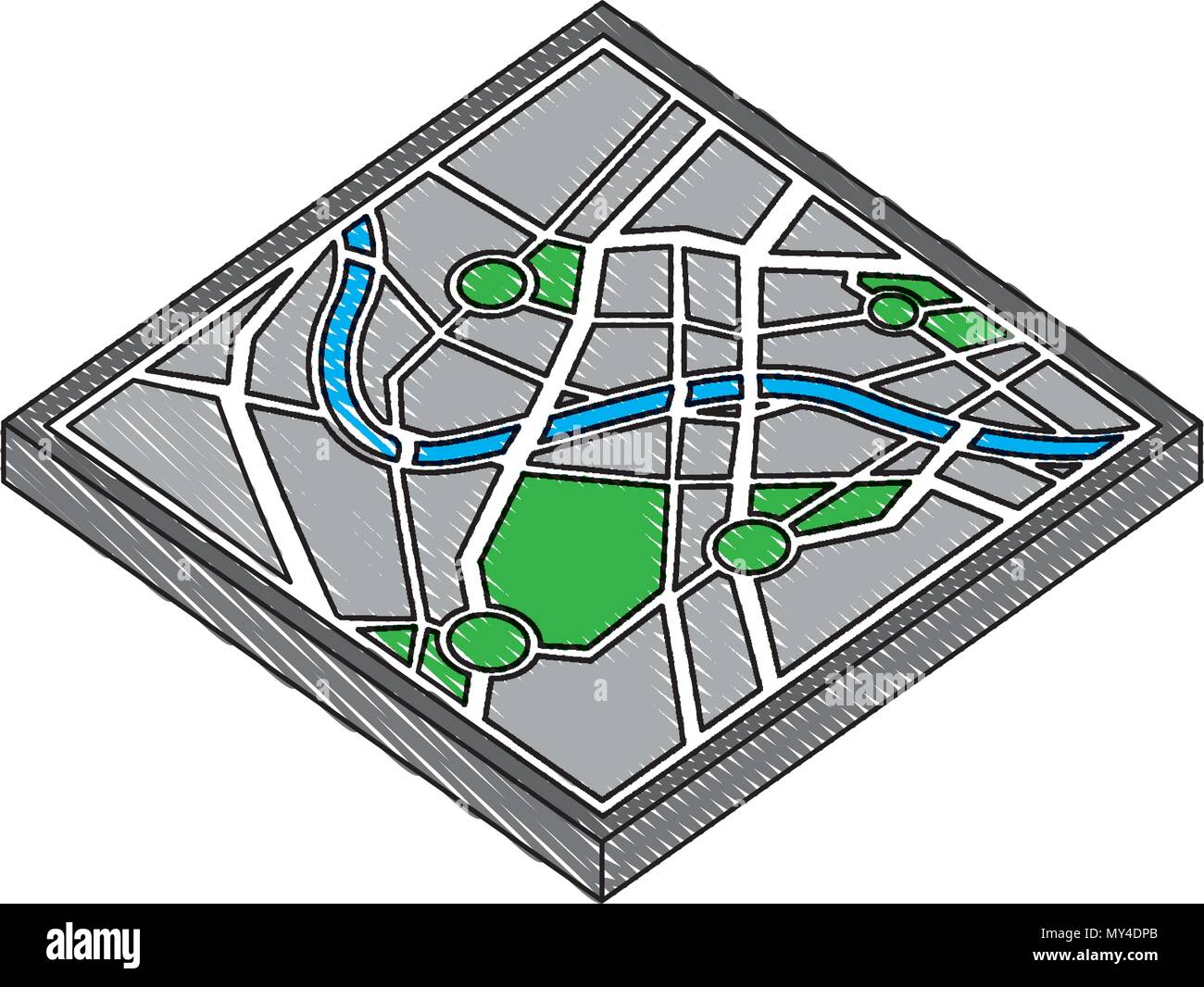 mobile gps navigation map location isometric vector illustration Stock ...