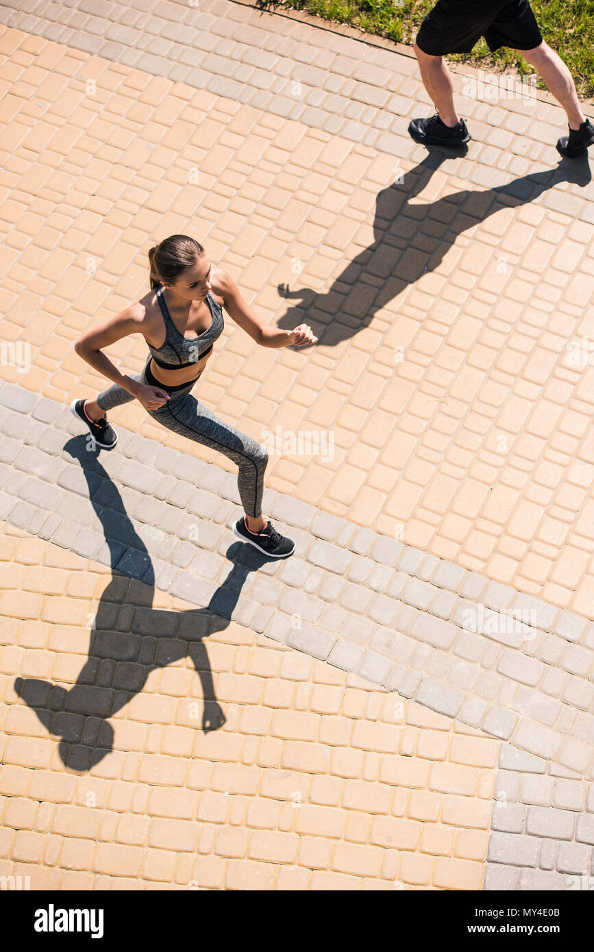 Overhead view of runners hi-res stock photography and images - Alamy