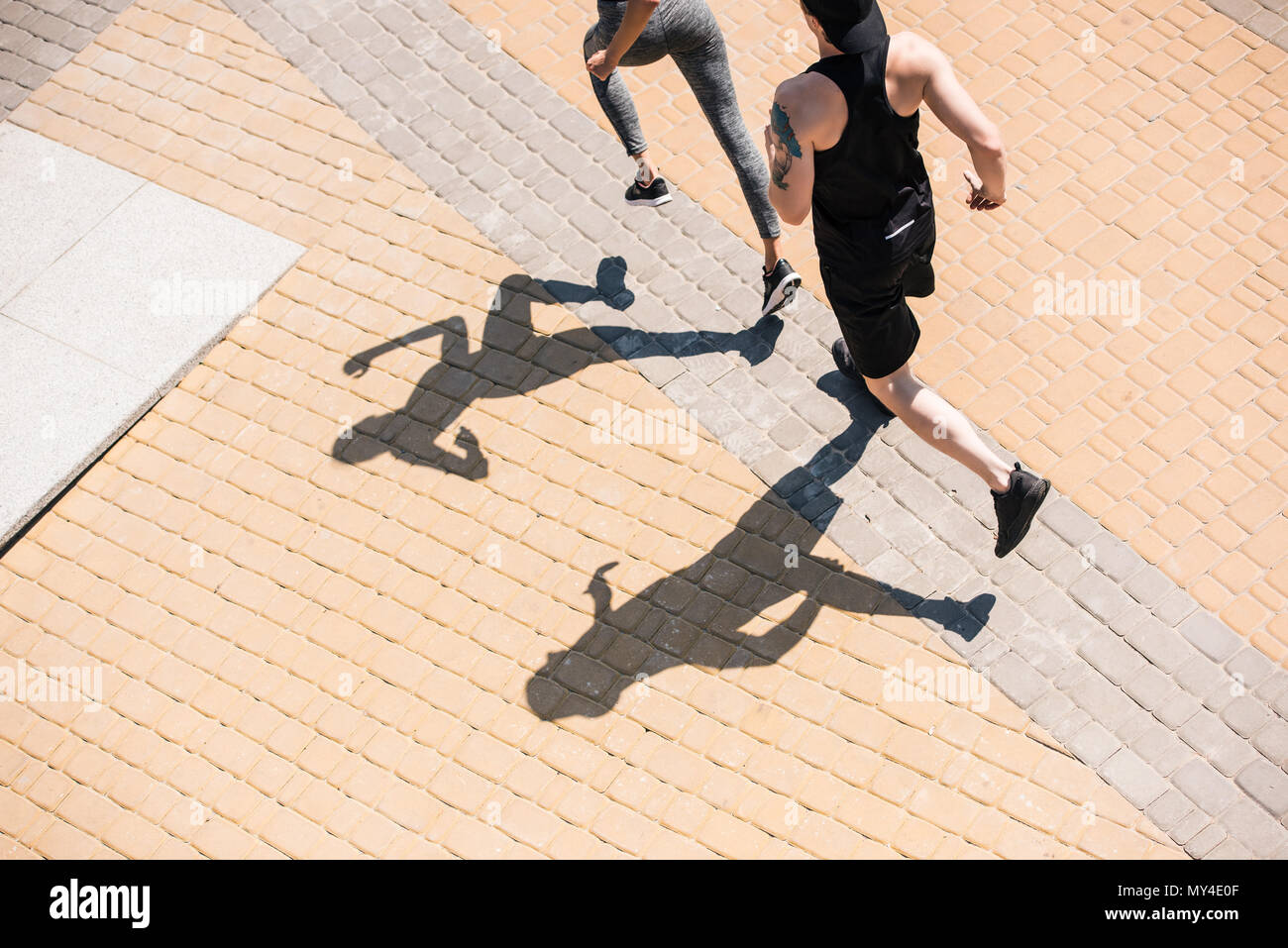 Overhead view of runners hi-res stock photography and images - Alamy
