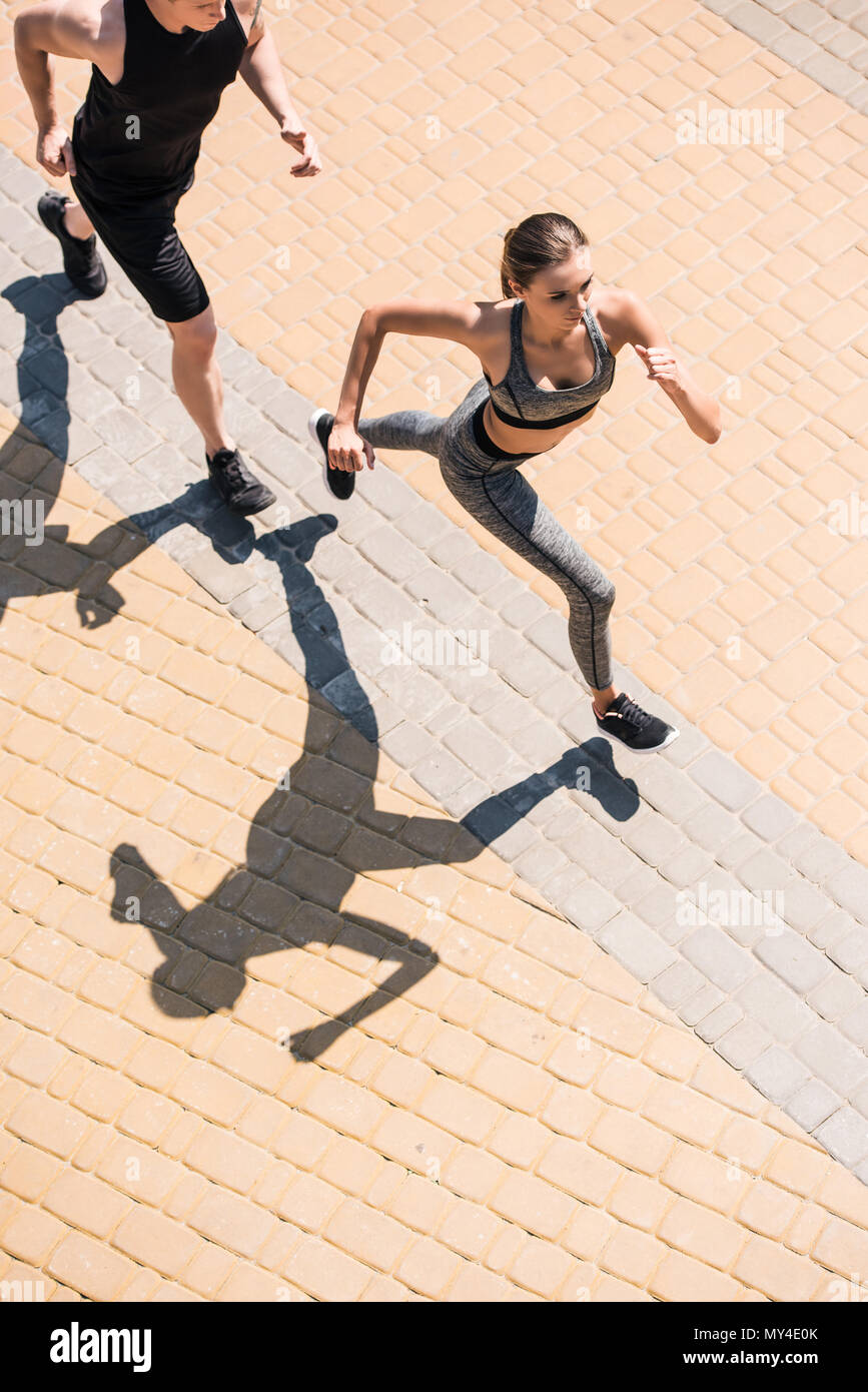 Overhead view of runners hi-res stock photography and images - Alamy