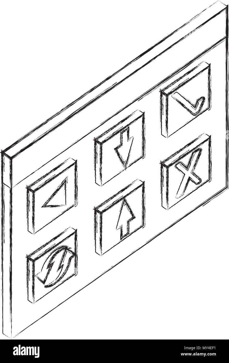 gps navigation menu buttons direction isometric vector illustration ...