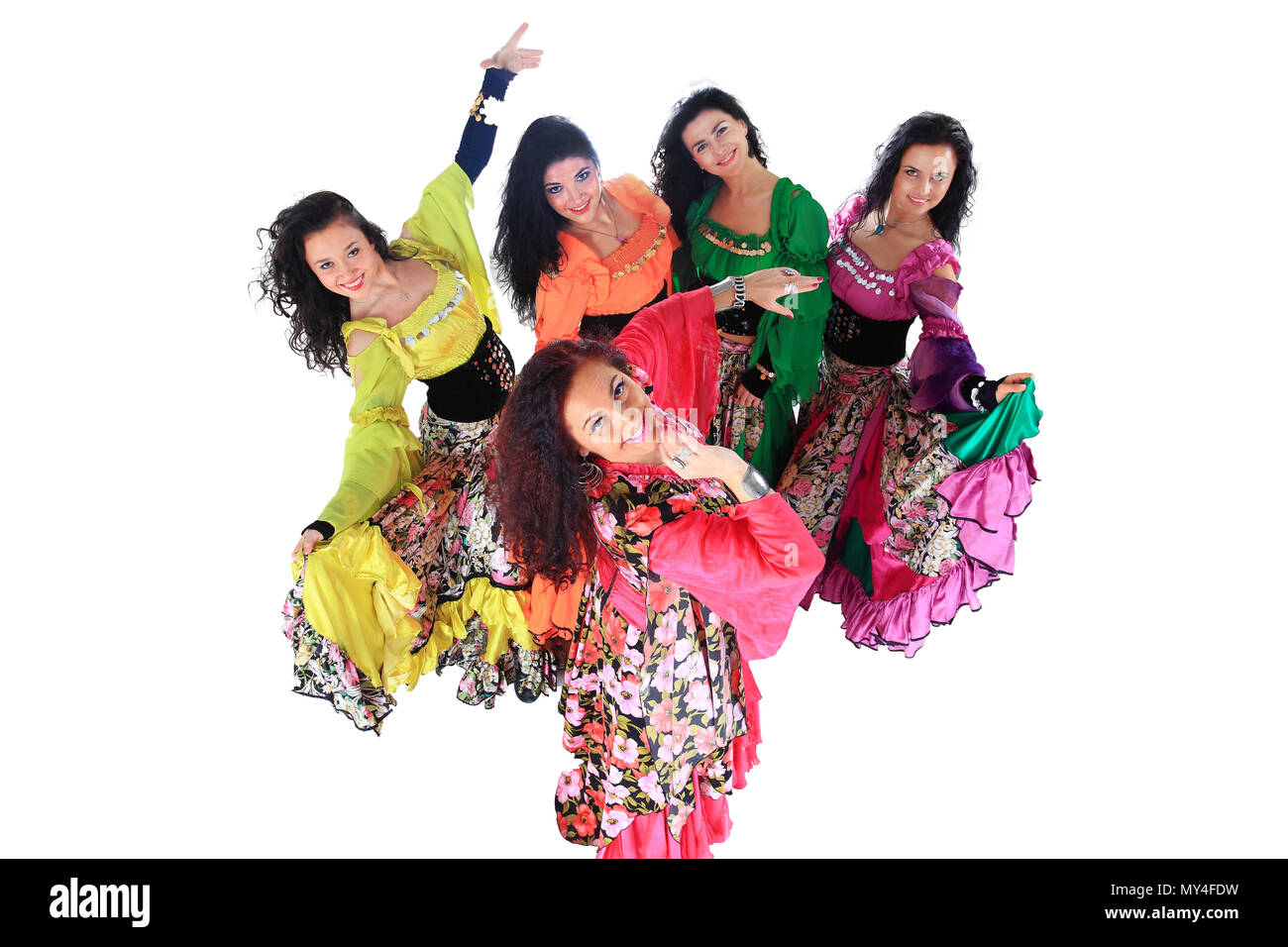 professional Gypsy dancing group in national costumes performing folk ...