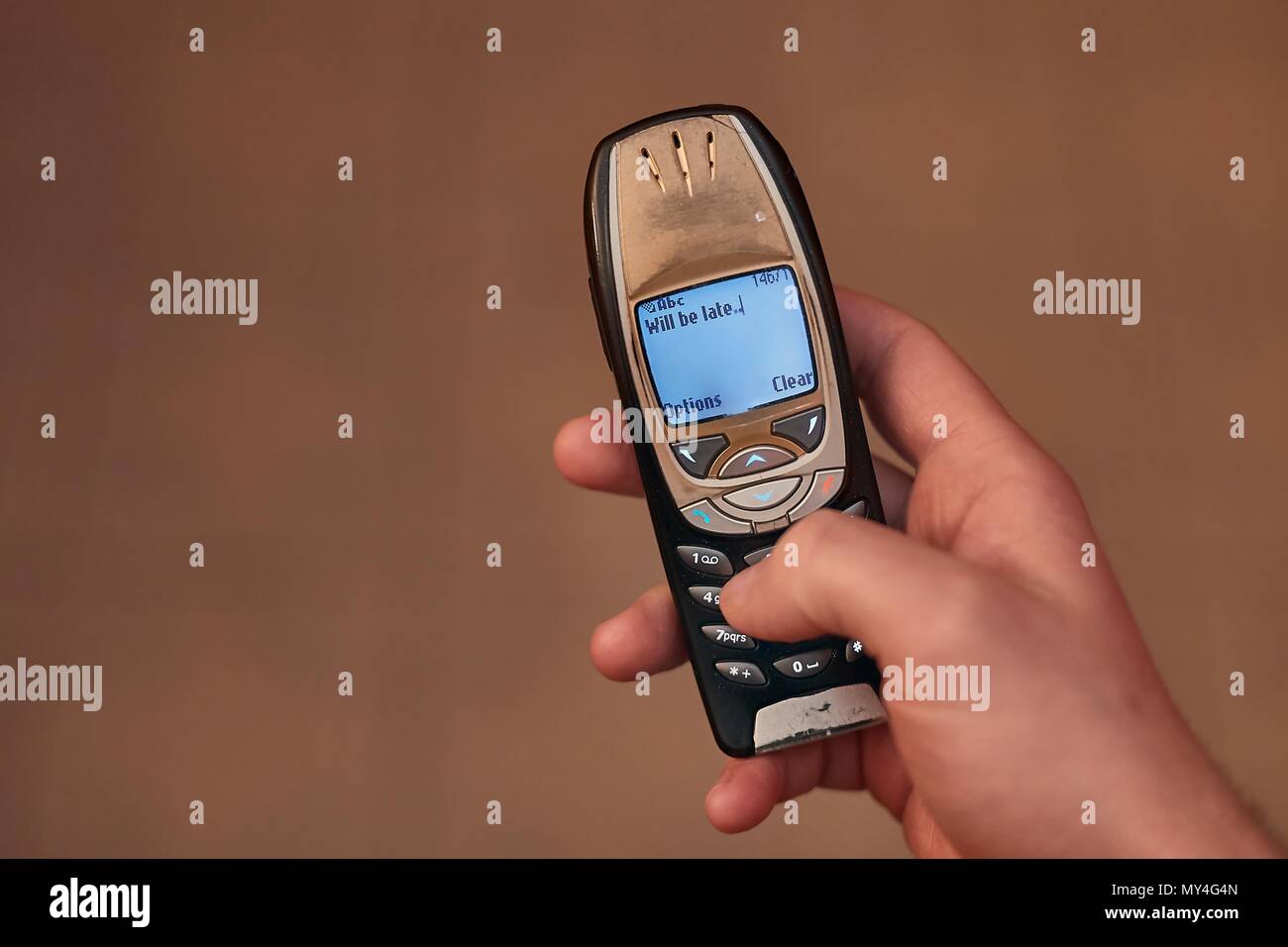 Old Phone Texting Stock Photo - Alamy