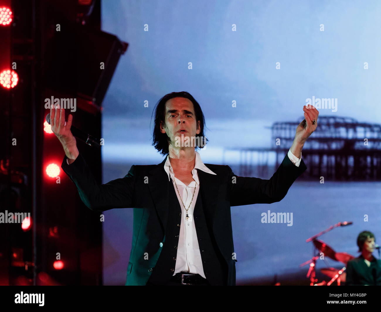Nick Cave and The Bad Seeds performance at Primavera Sound 2018, Parc ...
