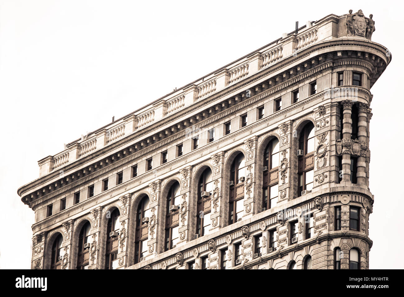 New York - February 18, 2018: Details on historic Flatiron Building in ...