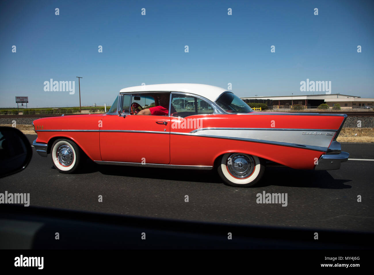 Vehicles driving on a highway in central California, United States of ...