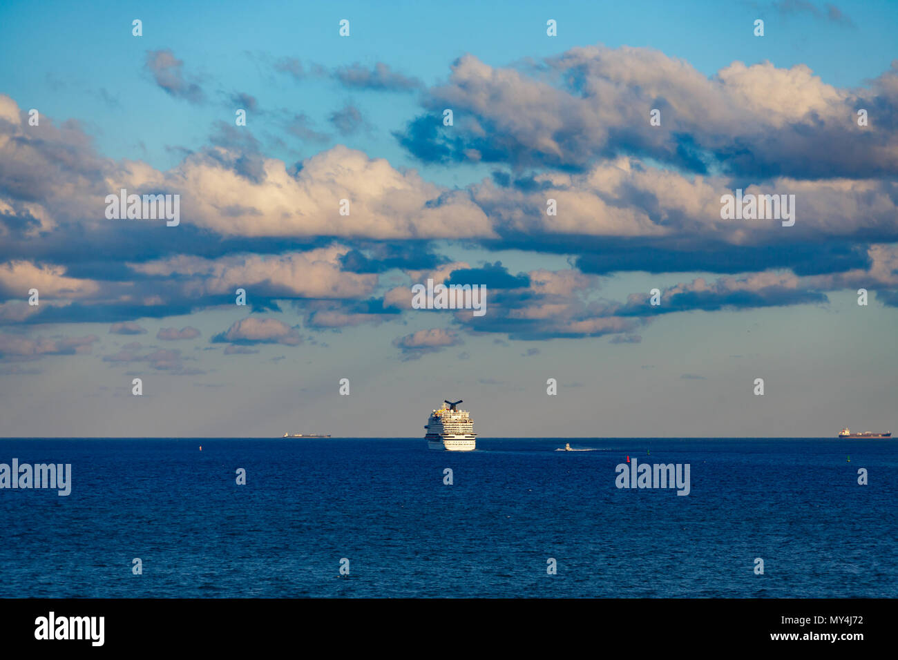 Two Cruise Ships Sailing Out Stock Photo - Alamy
