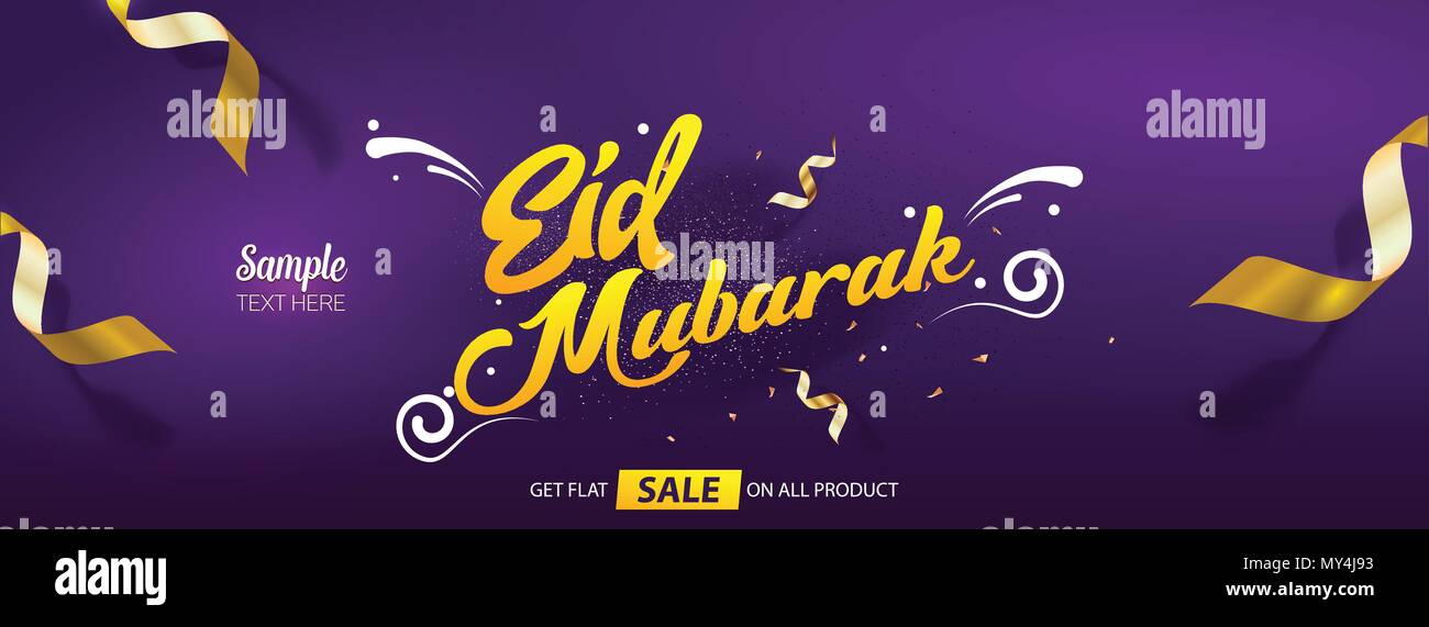 Eid Mubarak Sales offer vector template design cover banner Stock ...