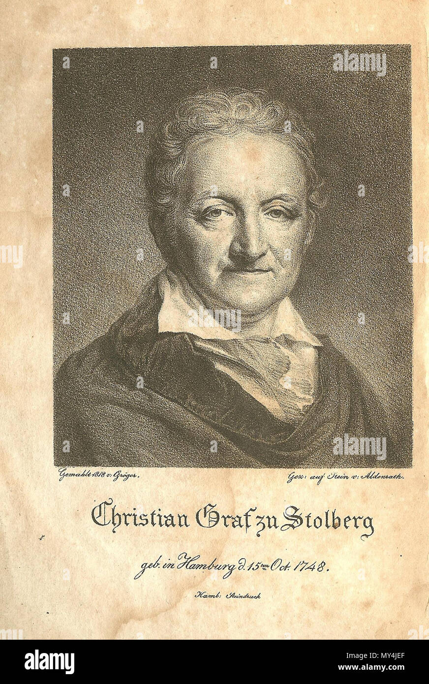 . English: Frontispiece with portrait of w:de:Christian zu Stolberg ...