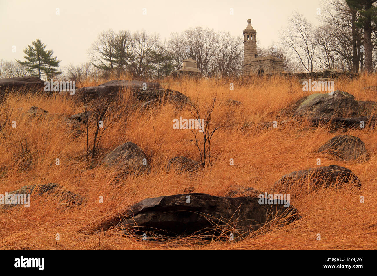 The 12th & 44th New York Volunteers Monument at Little Round Top is one ...