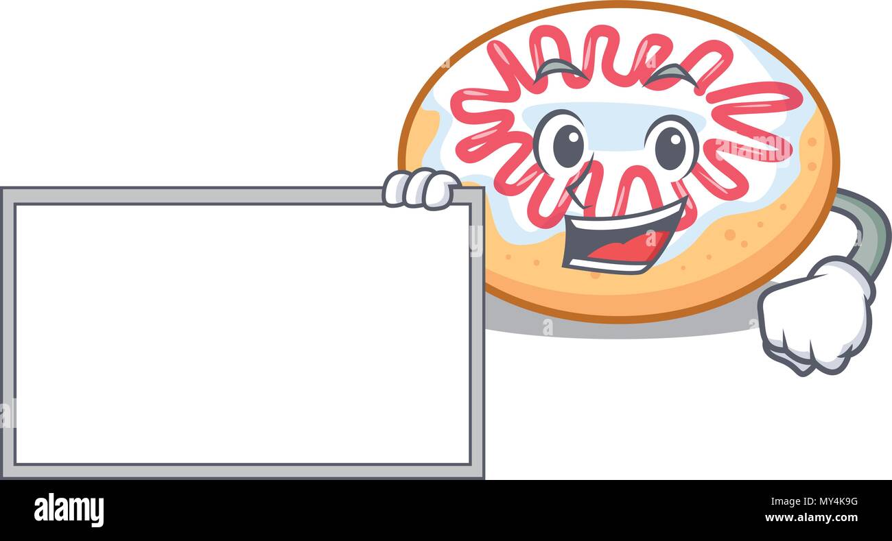 With board jelly donut character cartoon Stock Vector Image & Art - Alamy