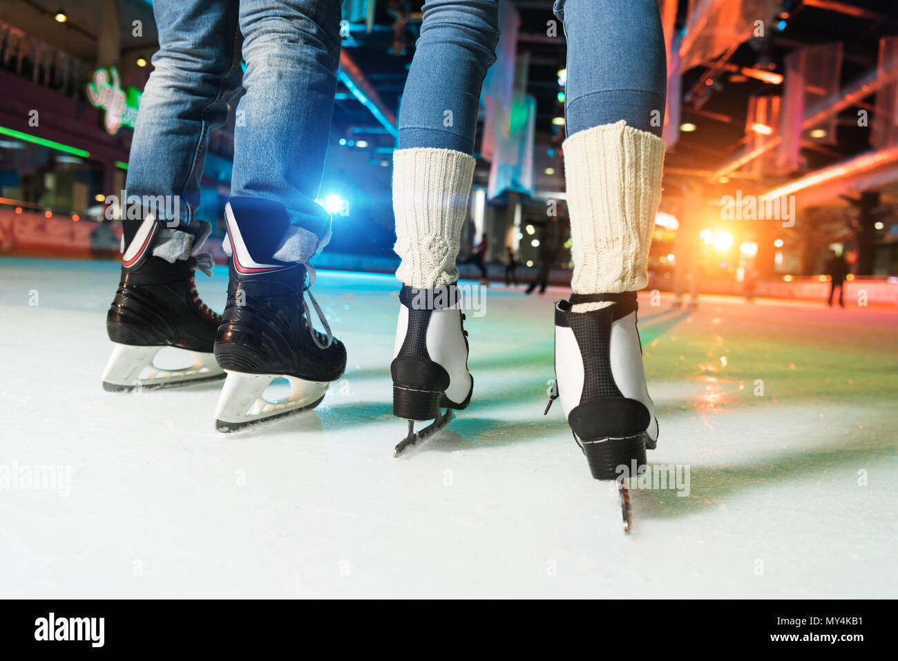 Young man legs ice skating hi-res stock photography and images - Alamy