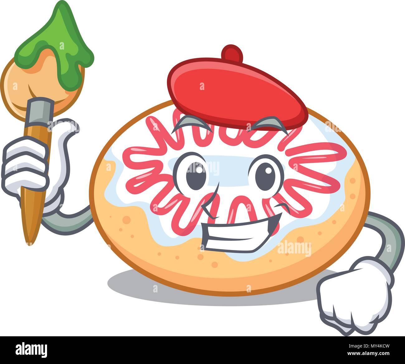 Artist jelly donut character cartoon Stock Vector Image & Art - Alamy
