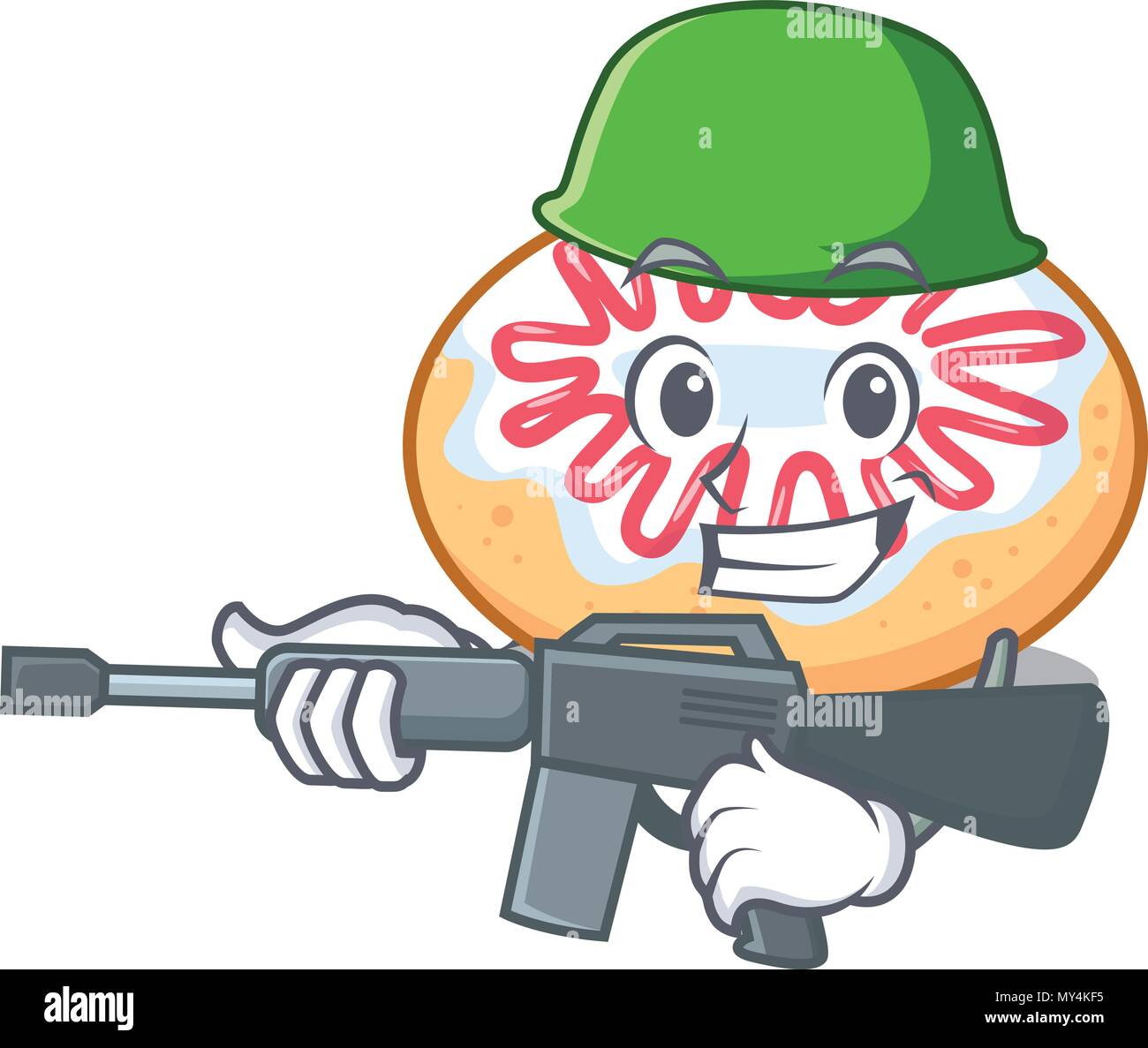 Army jelly donut character cartoon Stock Vector Image & Art - Alamy