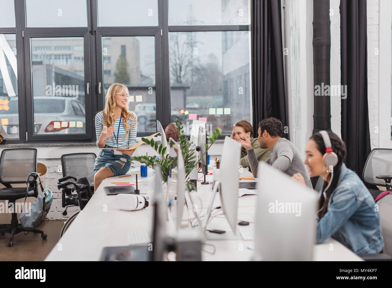 young people in modern office at work Stock Photo - Alamy
