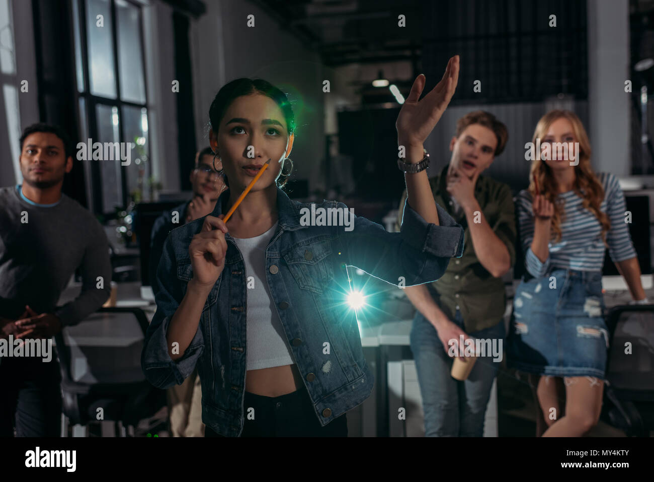 Asian woman presentation projector hi-res stock photography and images ...