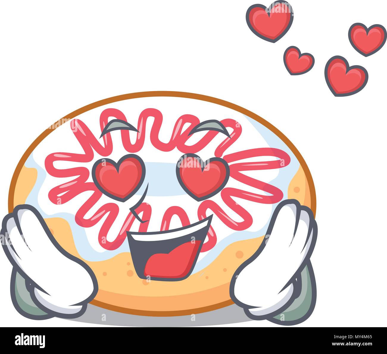 In Love Jelly Donut Mascot Cartoon Stock Vector Image And Art Alamy