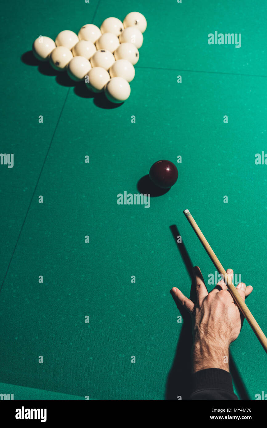 cropped image of male playing in russian pool Stock Photo - Alamy