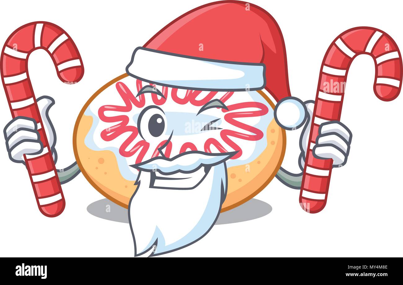 Santa with candy jelly donut mascot cartoon Stock Vector Image & Art ...