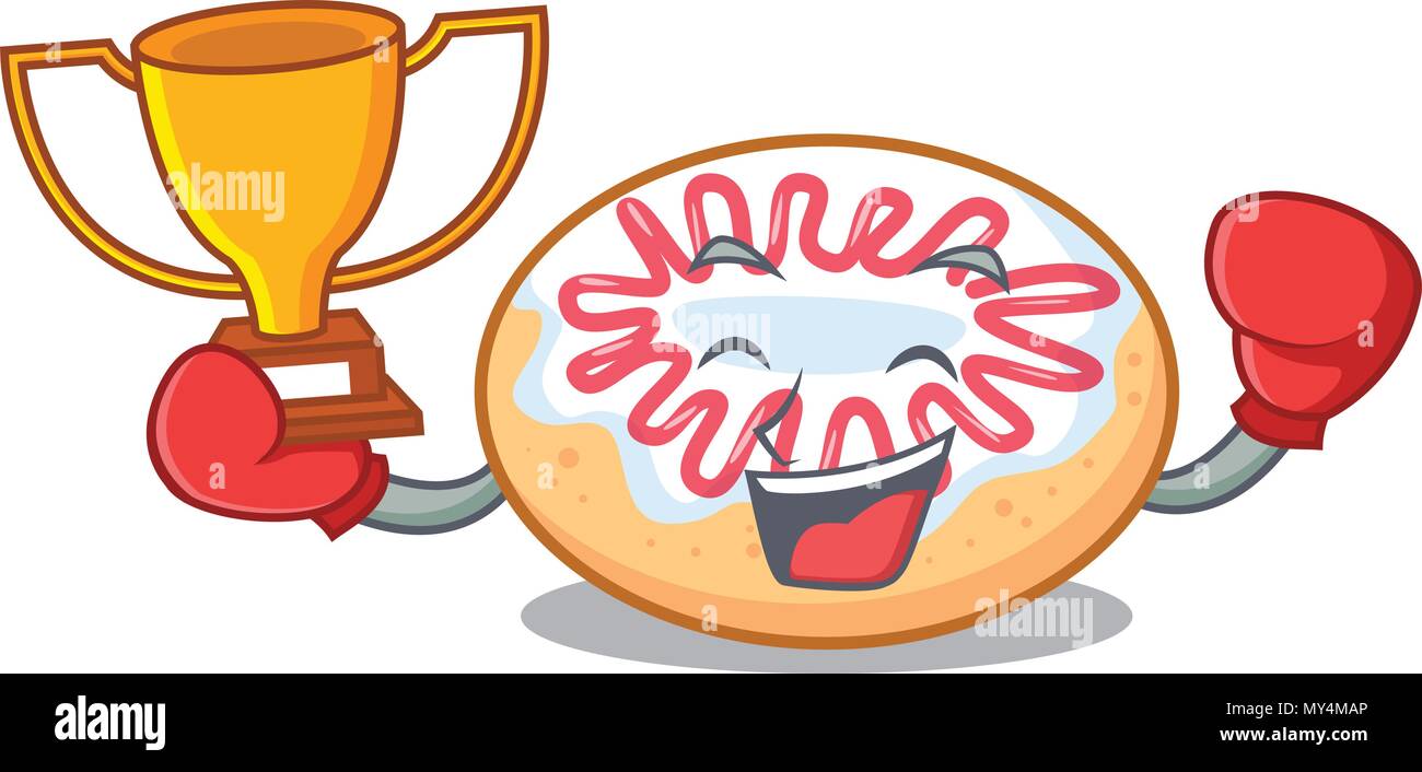 Boxing winner jelly donut mascot cartoon Stock Vector Image & Art - Alamy