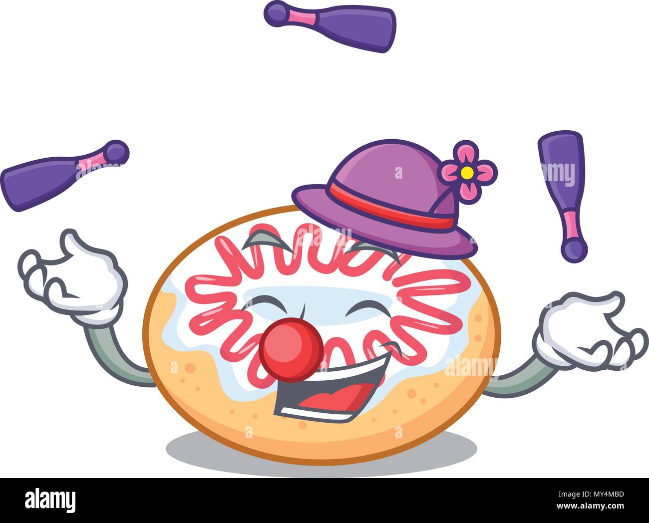Juggling jelly donut mascot cartoon Stock Vector Image & Art - Alamy