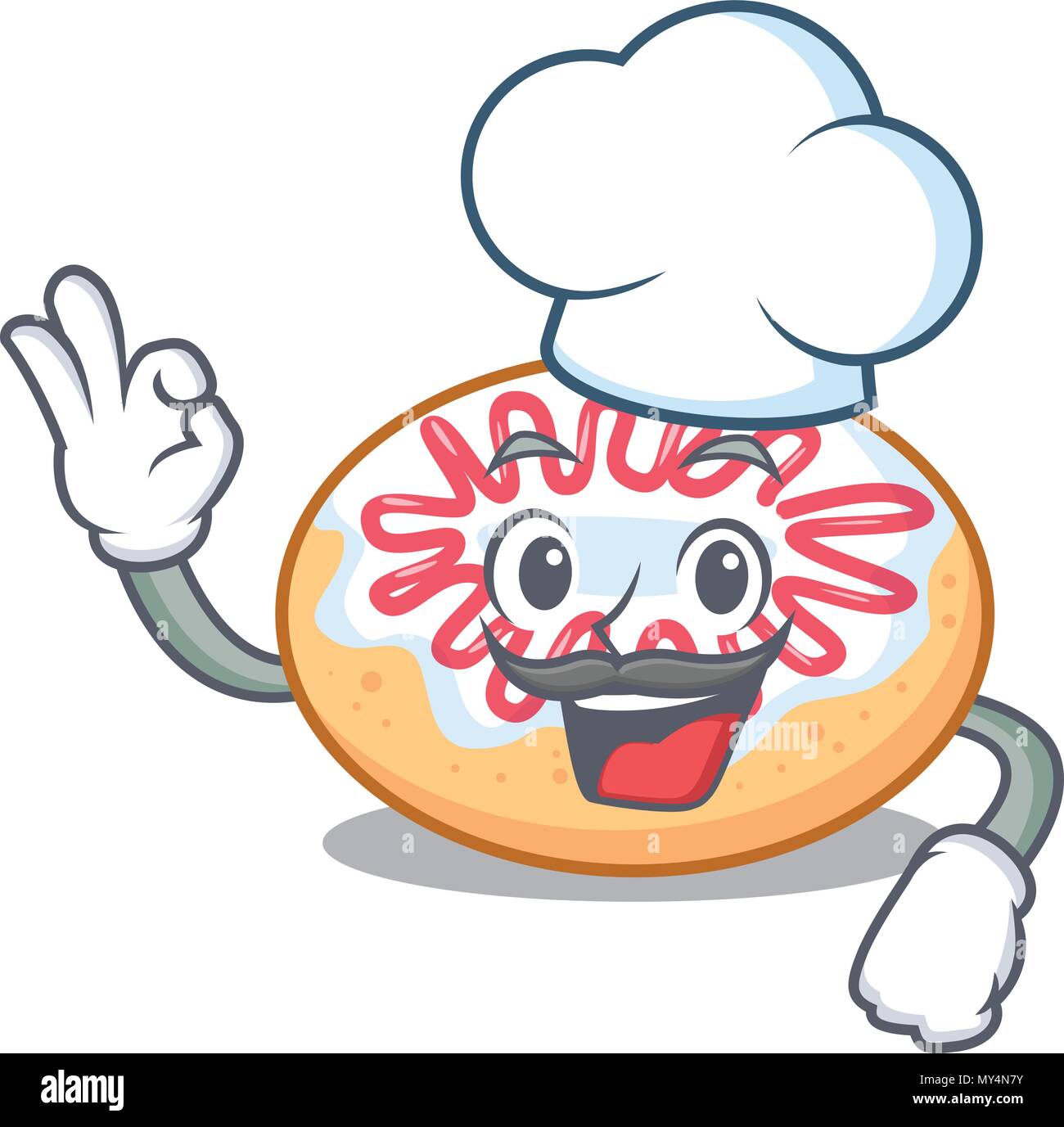 Chef jelly donut character cartoon Stock Vector Image & Art - Alamy