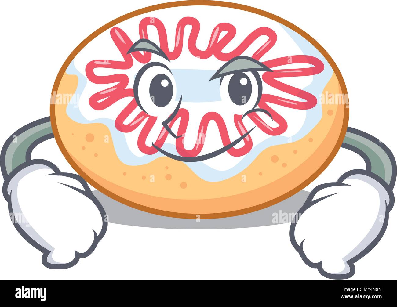 Smirking jelly donut character cartoon Stock Vector Image & Art - Alamy