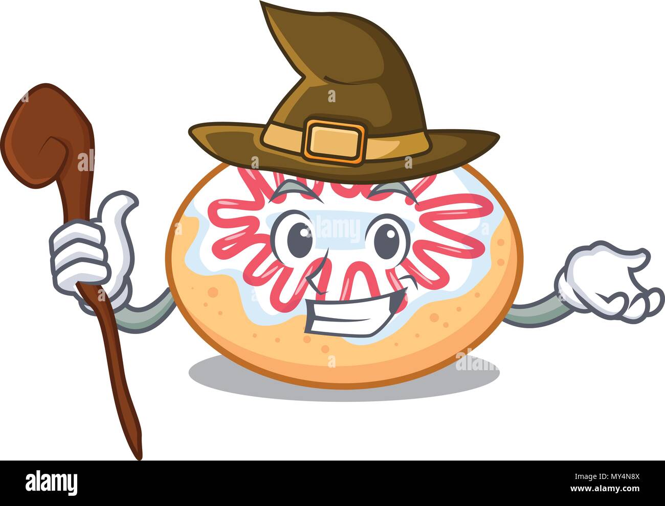 Witch jelly donut mascot cartoon Stock Vector Image & Art - Alamy