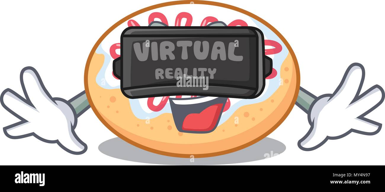 Virtual reality jelly donut mascot cartoon Stock Vector Image & Art - Alamy