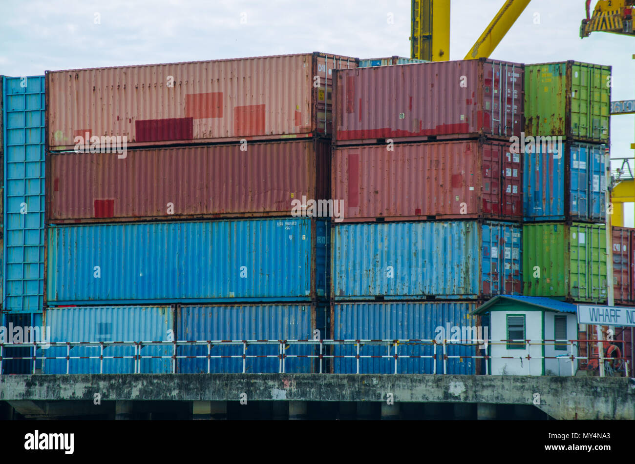 Warehouse containers Import-Export Industry Stock Photo - Alamy