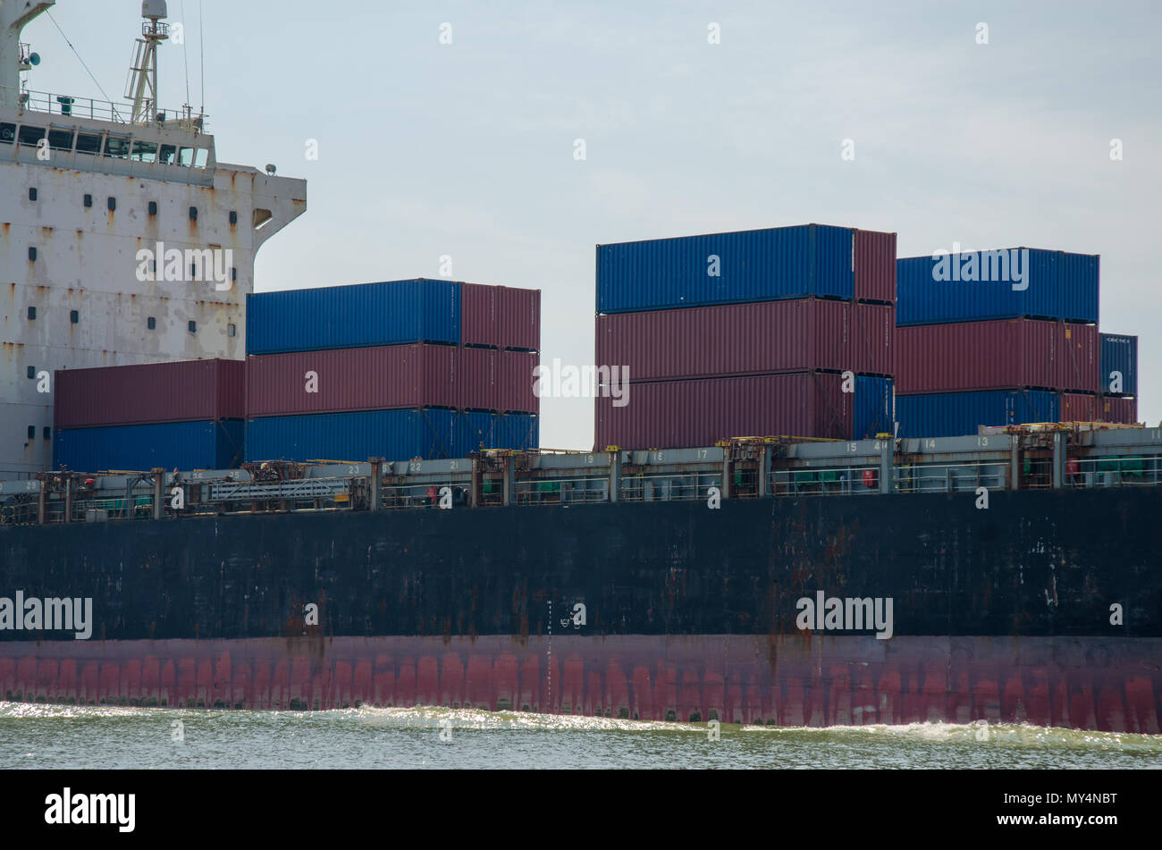 Container Cargo ship in the ocean. Freight Transportation Stock Photo ...