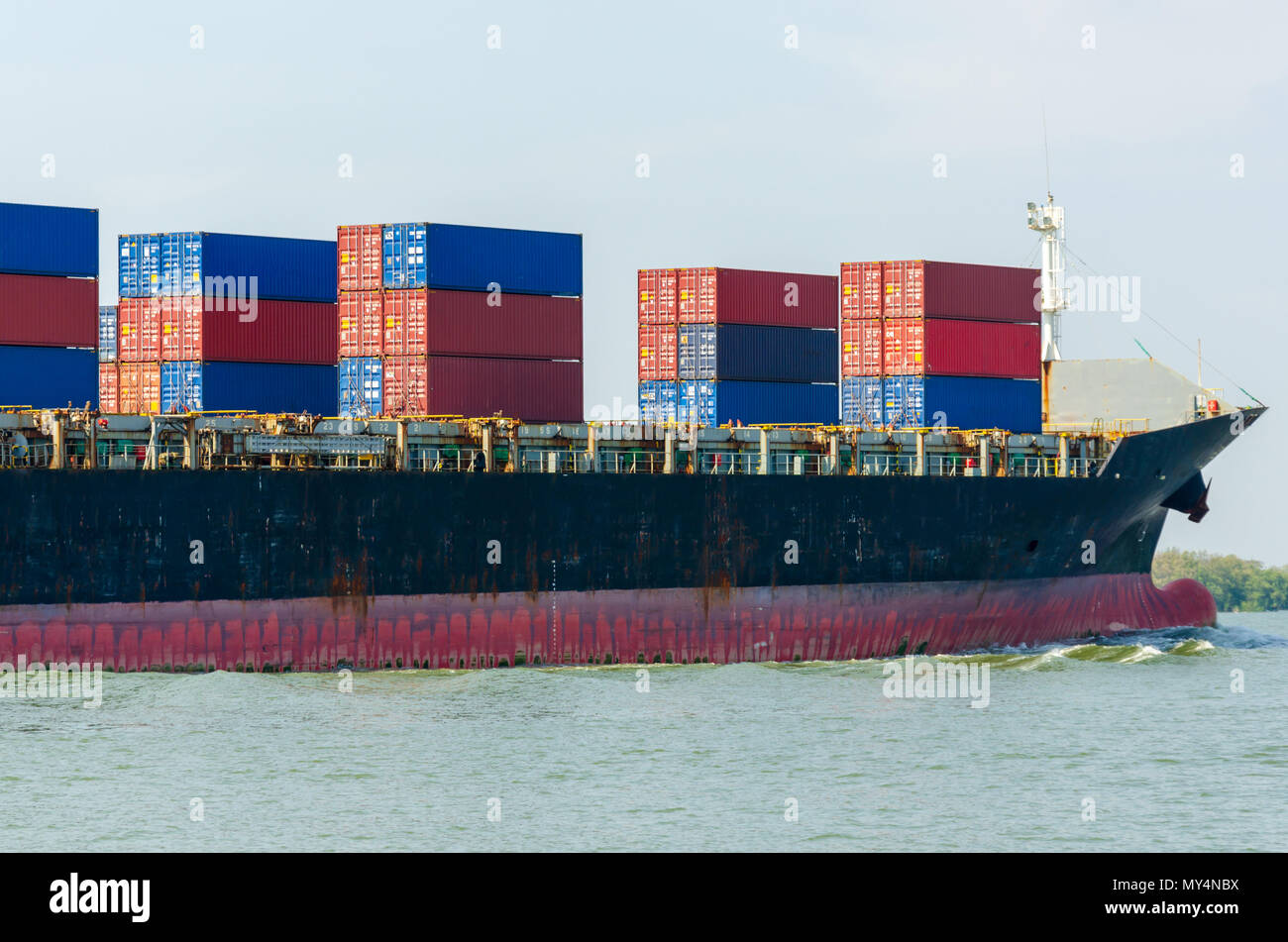 Container Cargo ship in the ocean. Freight Transportation Stock Photo ...
