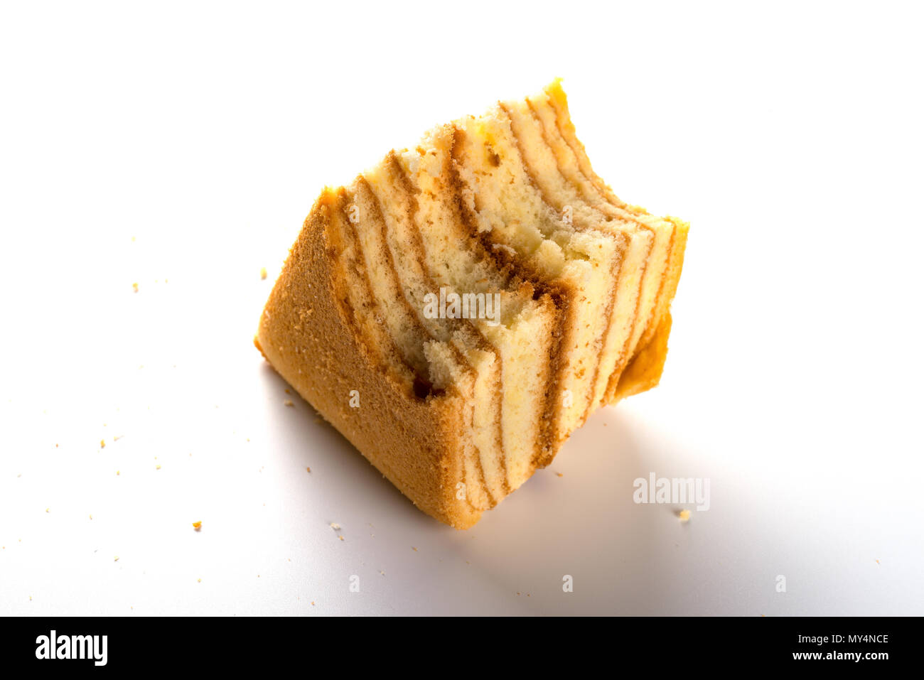 homemade sandwich shape sponge cage with a bites on white Stock Photo ...
