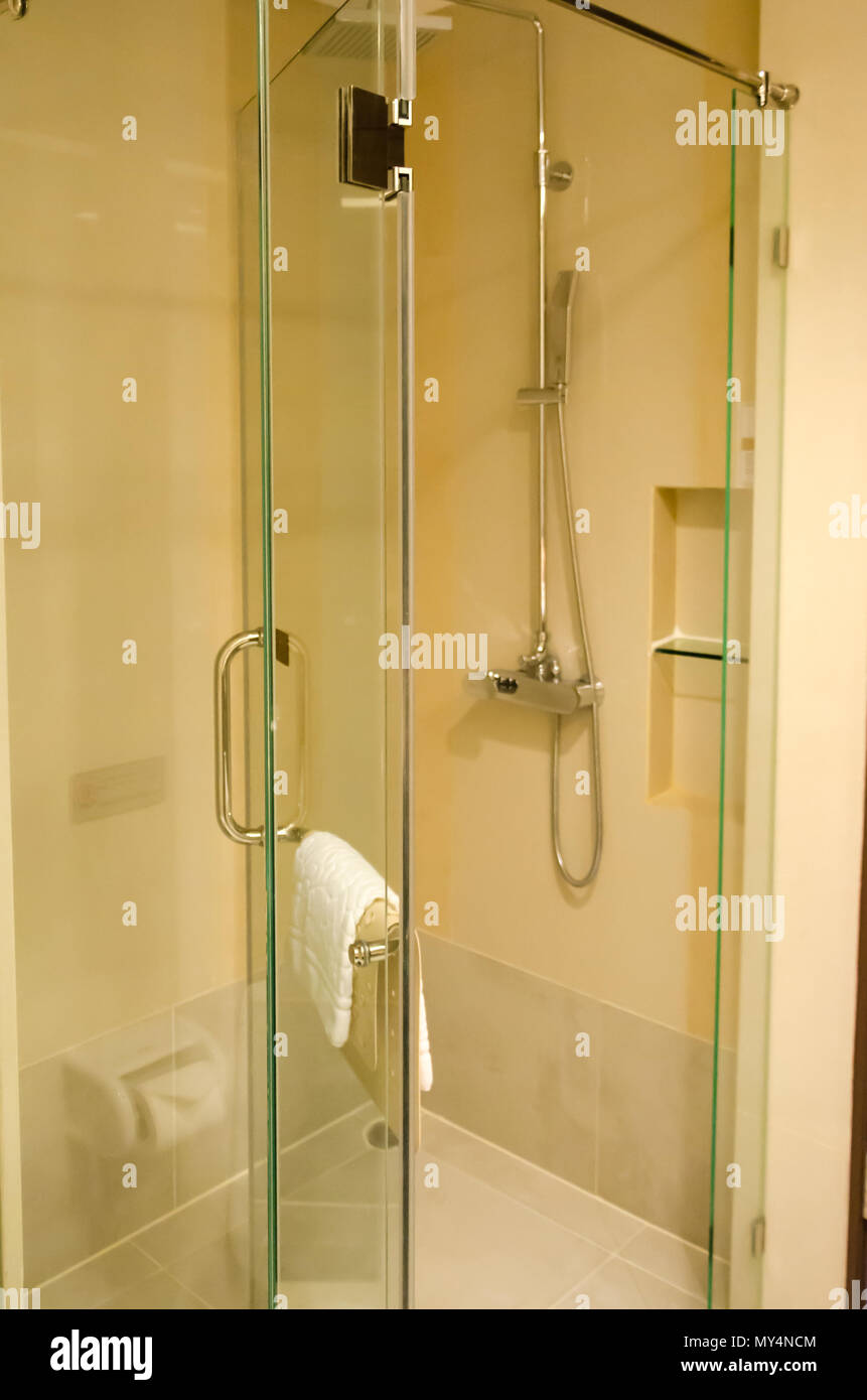 Modern interior bathroom shower Stock Photo - Alamy