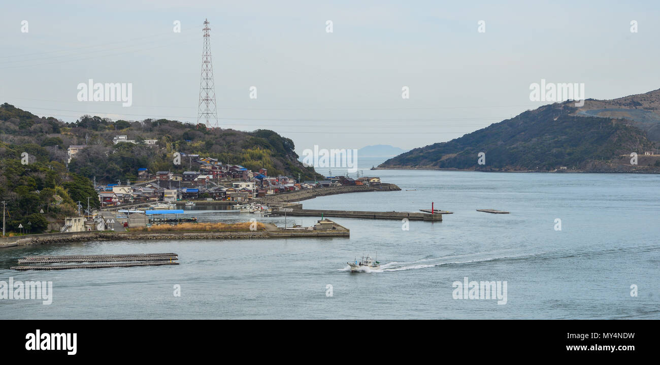Speedboat running on blue sea at summer day in Kumano, Japan Stock ...