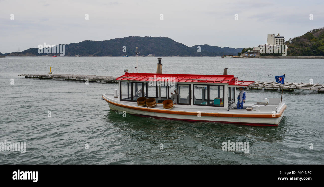 Toba, Japan - Mar 18, 2018. Tourist boat running on sea in Toba, Japan ...