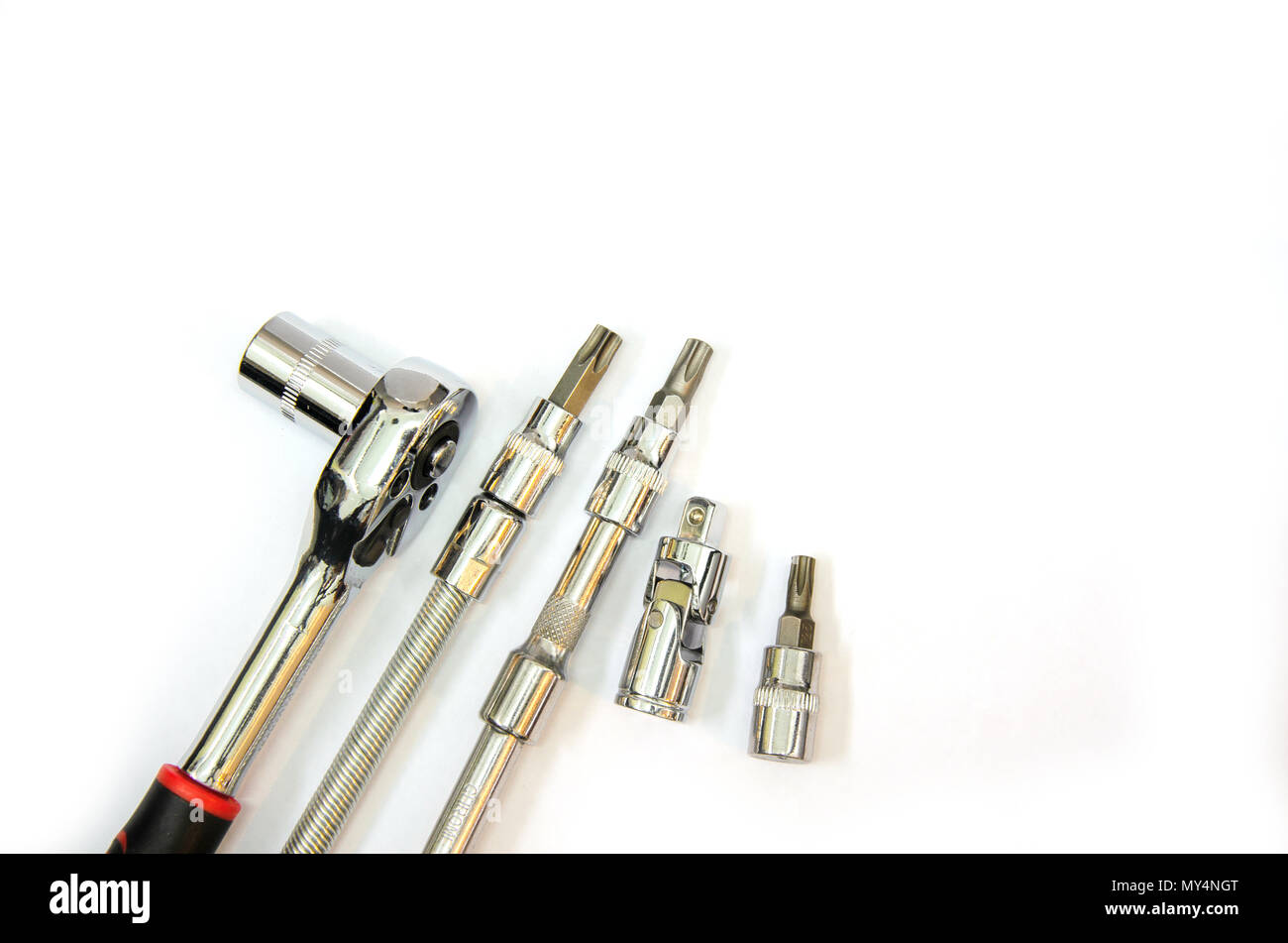 Mechanic Tools Set Screwdriver on the white background Stock Photo - Alamy