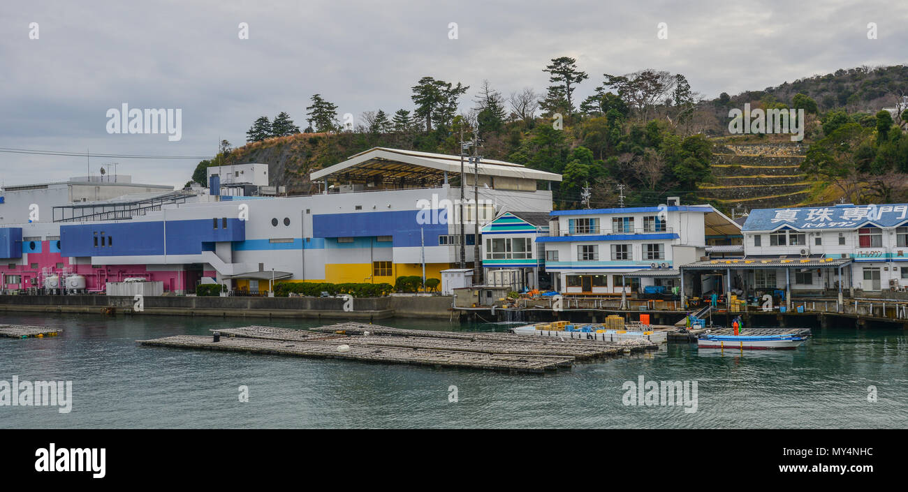 Toba, Japan - Mar 18, 2018. Fishing village on Mikimoto Pearl Island at ...