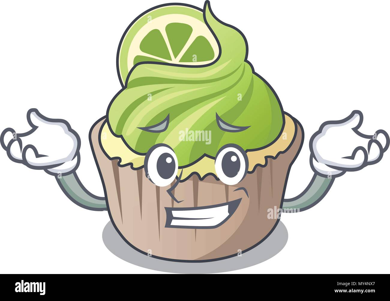 Grinning lemon cupcake character cartoon Stock Vector Image & Art - Alamy