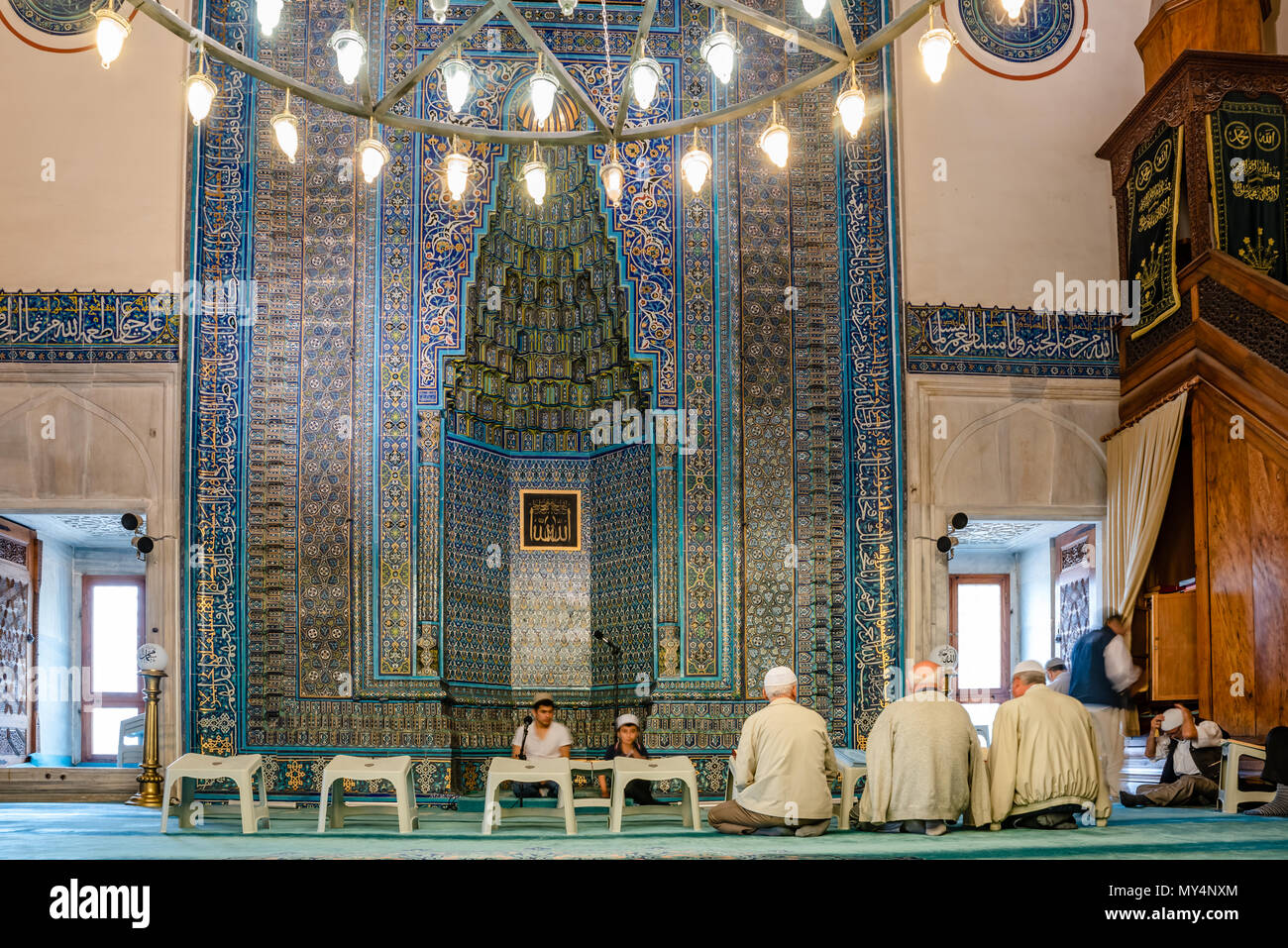 Interior view of Green Mosque also known as Mosque of Mehmed I is a ...